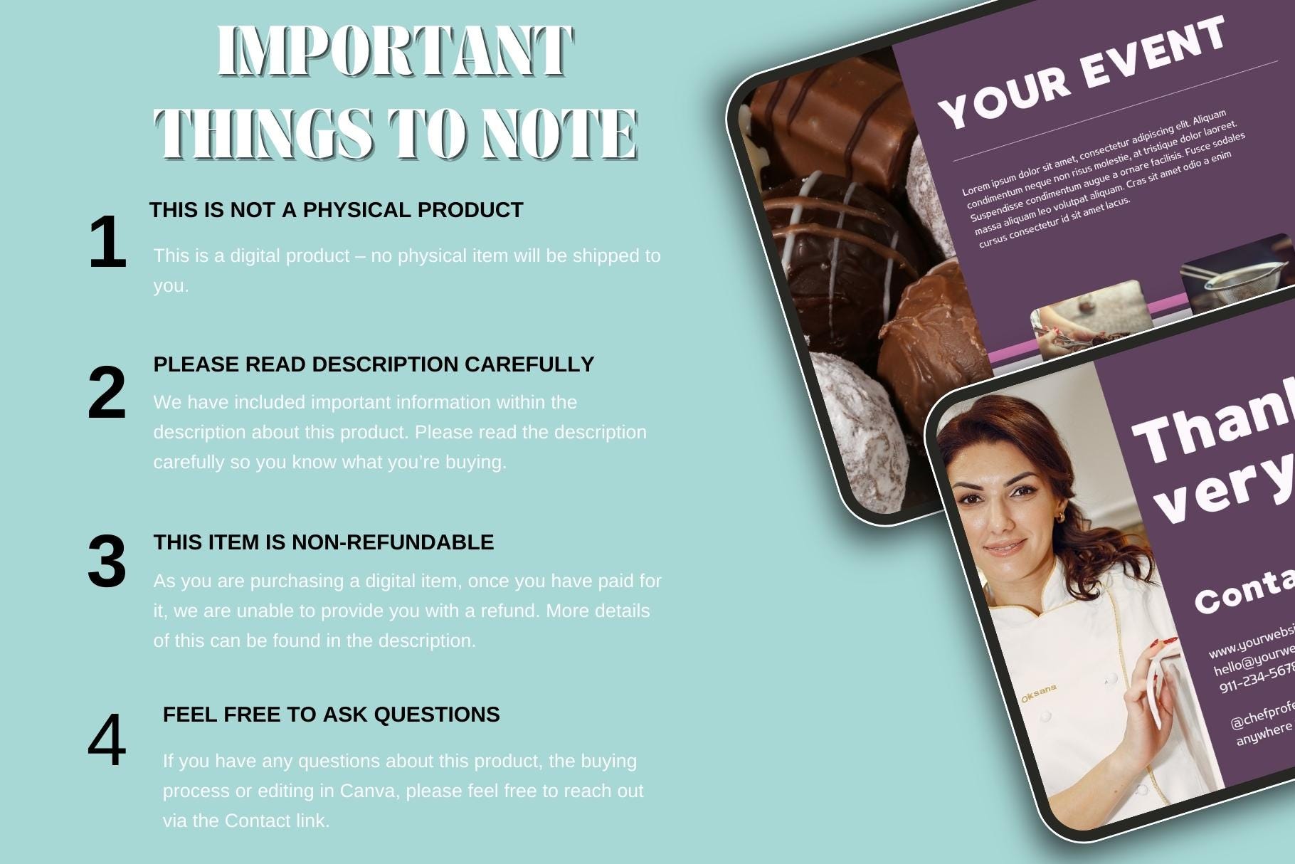 Professional Pastry Chef Portfolio Template | Portfolio Template Canva ...