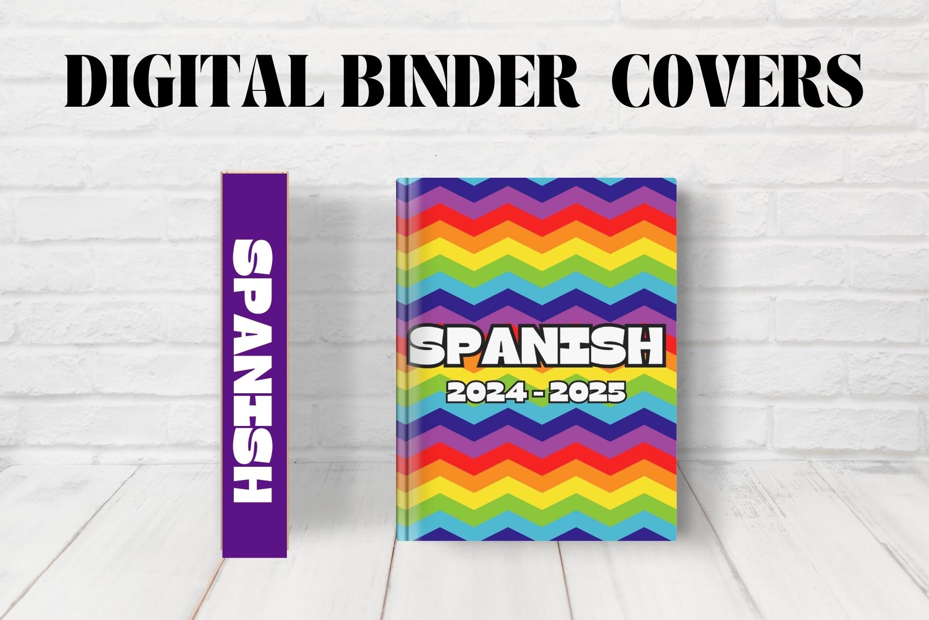 Editable School Binder Cover / Spine / Rainbow Colors Ring Notebook ...
