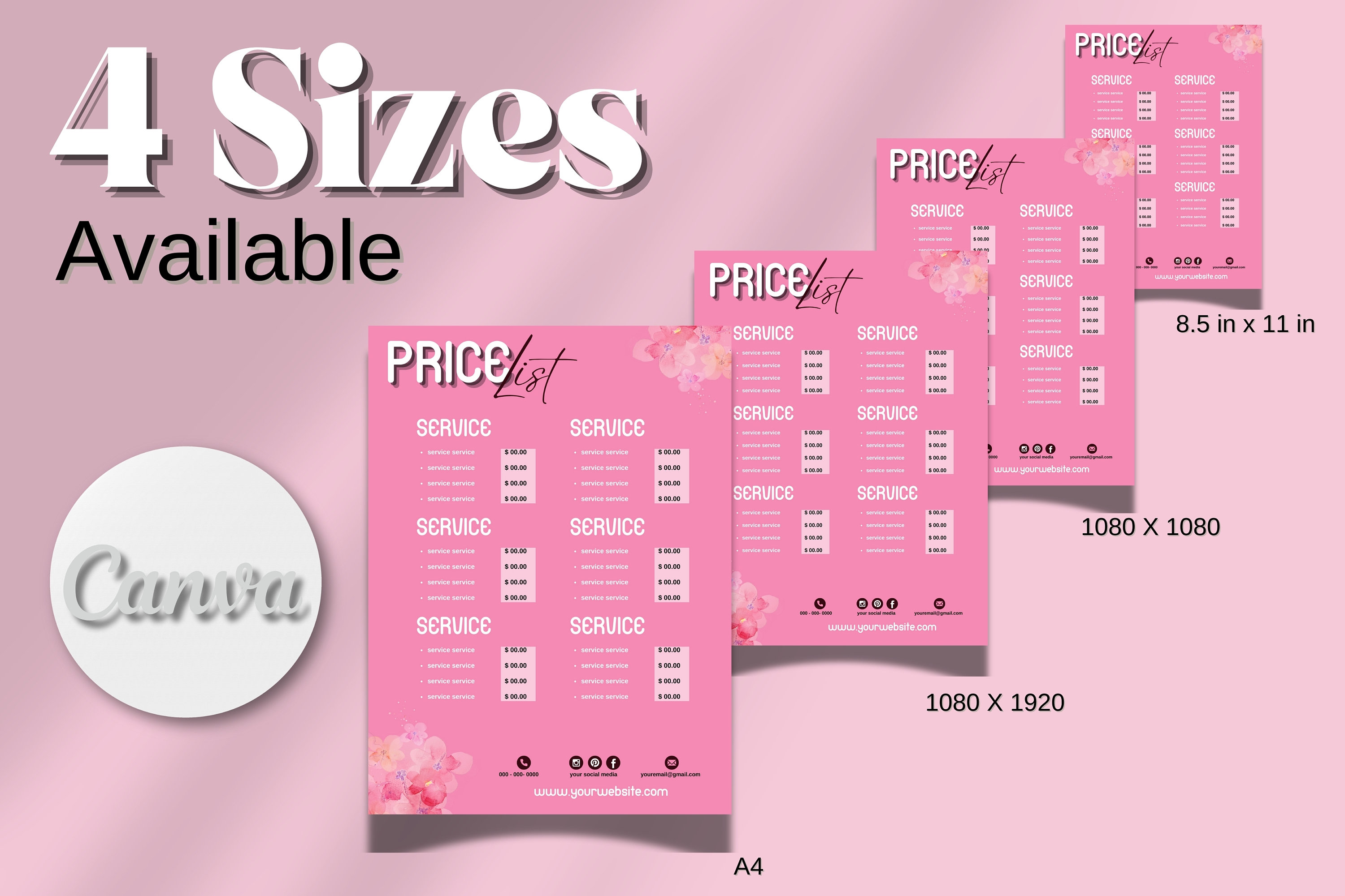 Editable Pastry and Bakery Price List Template in Canva, Pastry Product ...