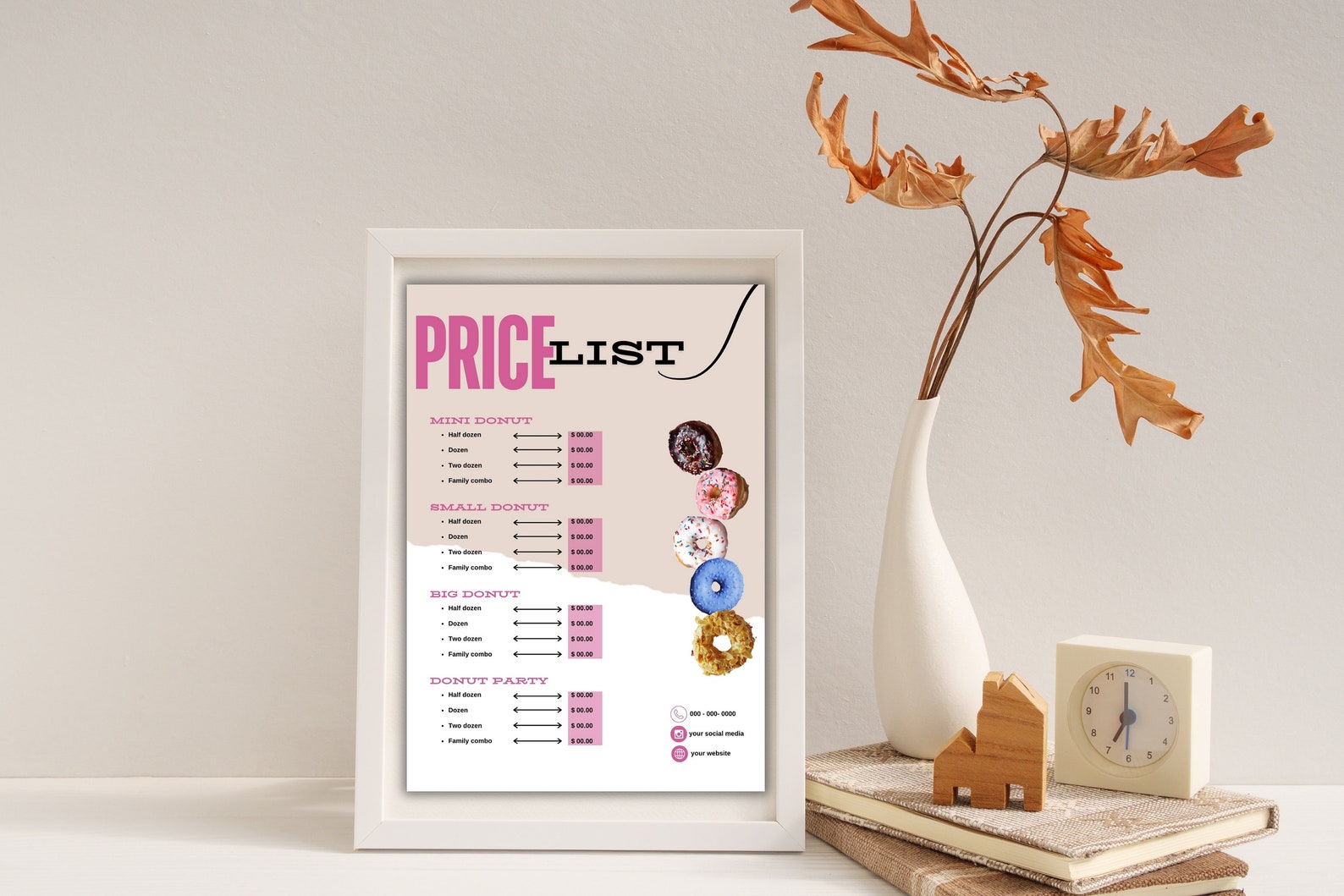 Editable Price Menu | Bakery Price List | Pastry Price List | Cake and ...