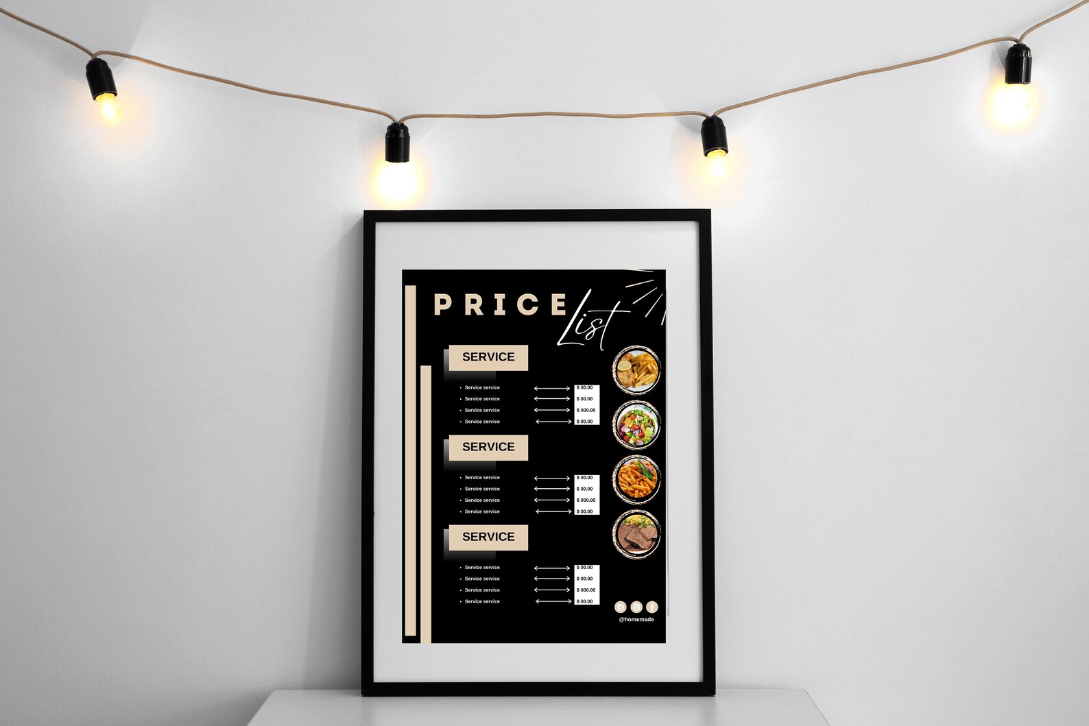 Editable Restaurant Price List Template, Menu Price List, Customizable ...