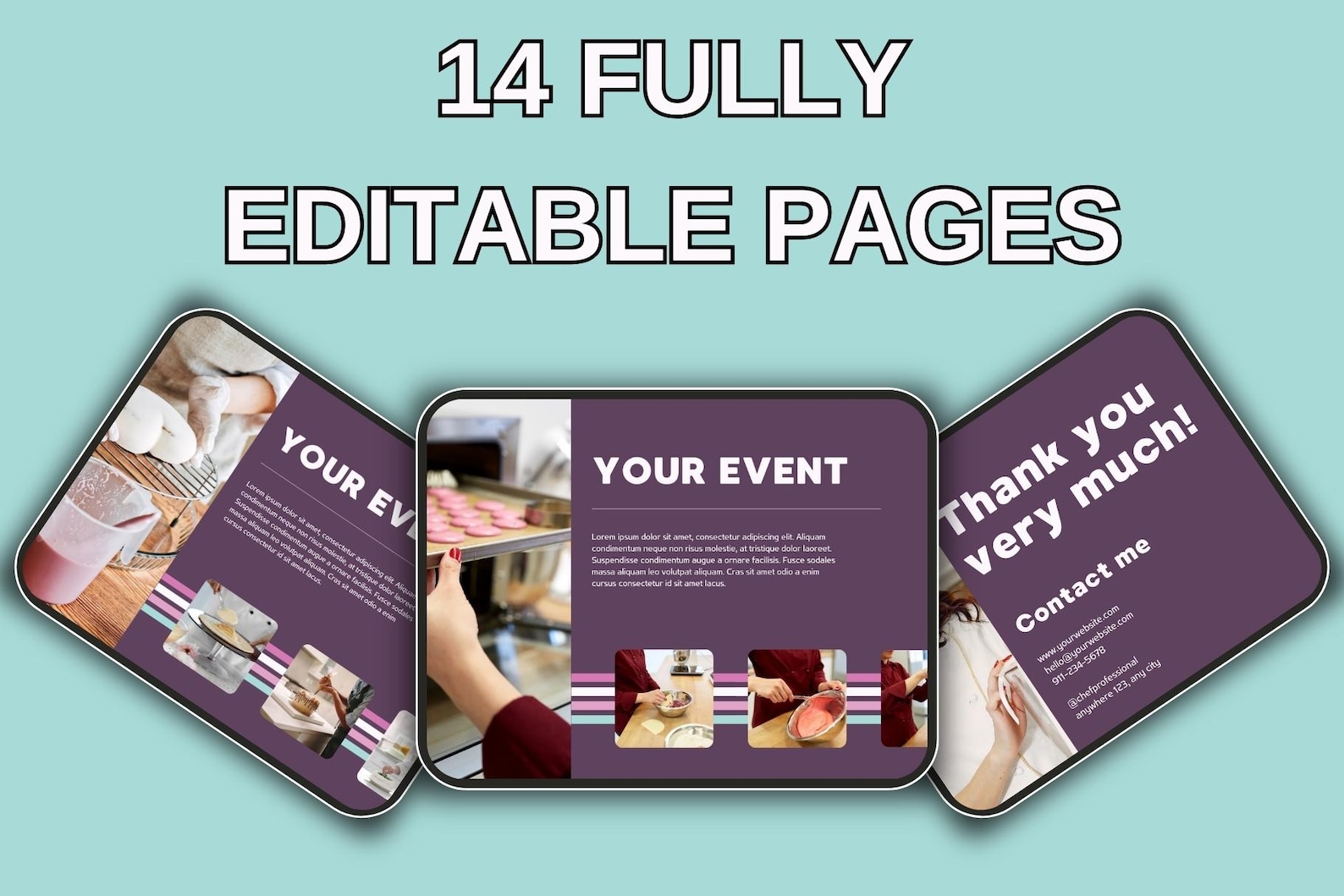 Professional Pastry Chef Portfolio Template | Portfolio Template Canva ...