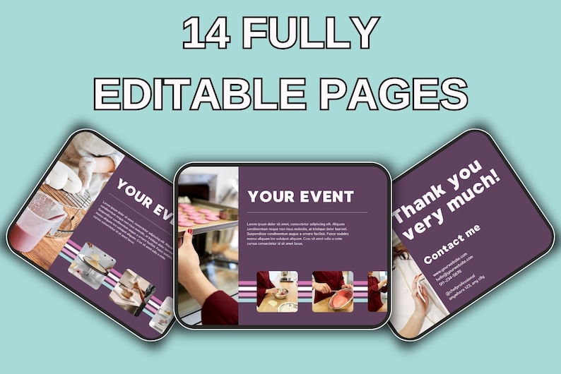 Professional Pastry Chef Portfolio Template | Portfolio Template Canva ...