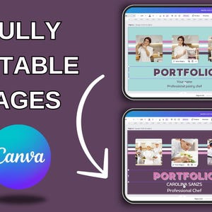Professional Pastry Chef Portfolio Template | Portfolio Template Canva ...