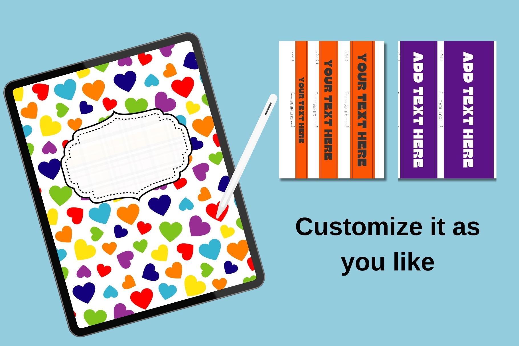 Editable School Binder Cover / Spine / Rainbow Colors Ring Notebook ...