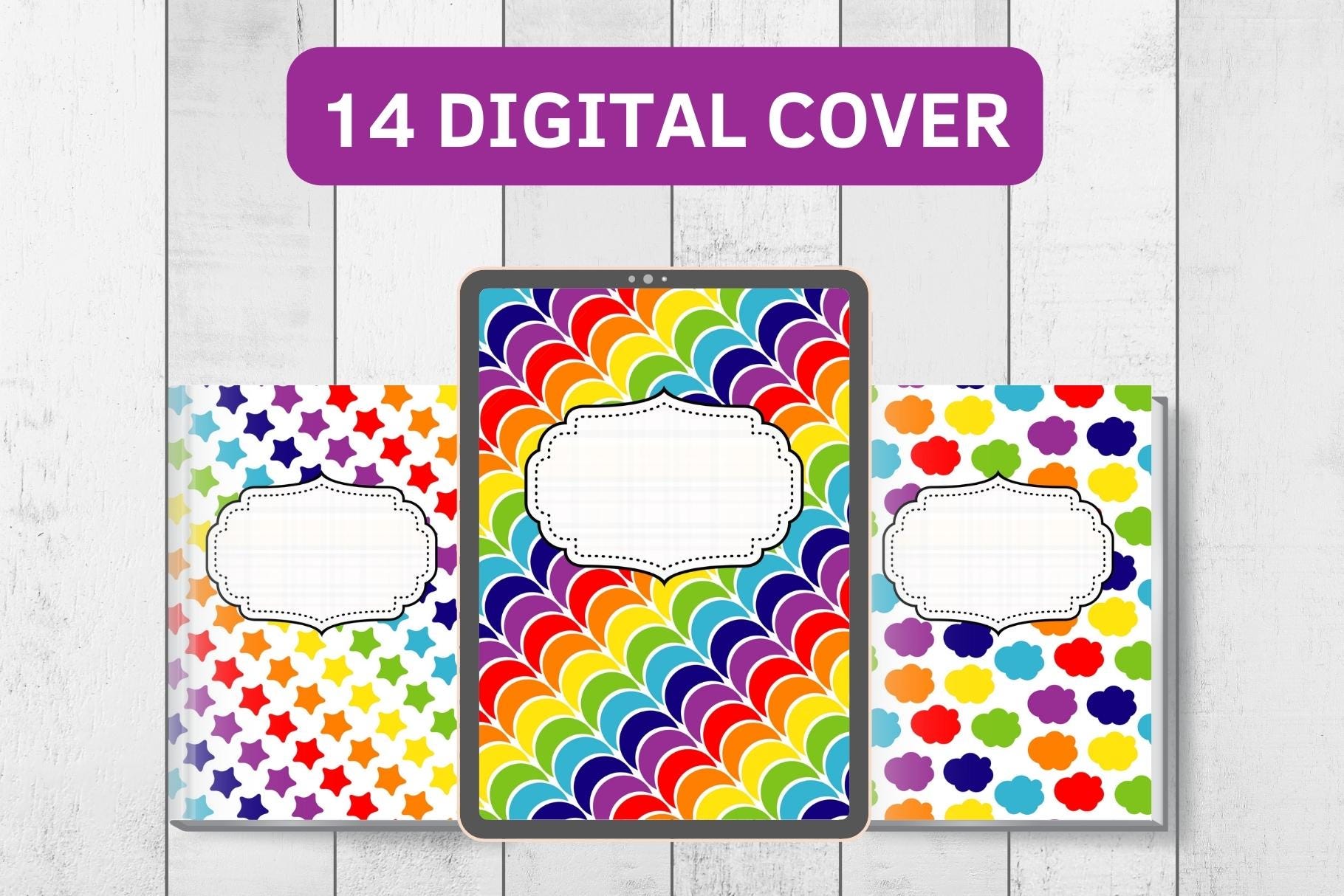 Editable School Binder Cover / Spine / Rainbow Colors Ring Notebook ...