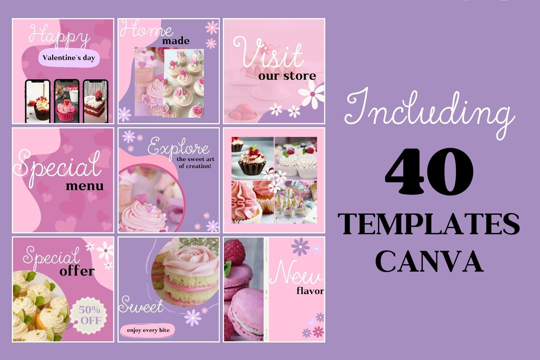 Customizable Canva Templates for Bakery - Showcase Your Sweets in Style ...