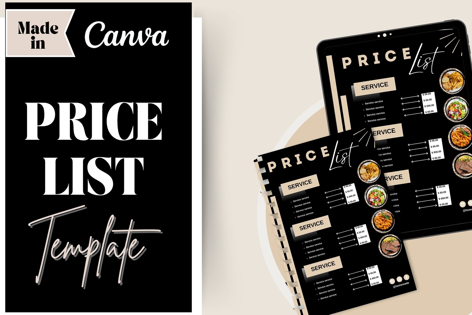 Editable Restaurant Price List Template, Menu Price List, Customizable ...