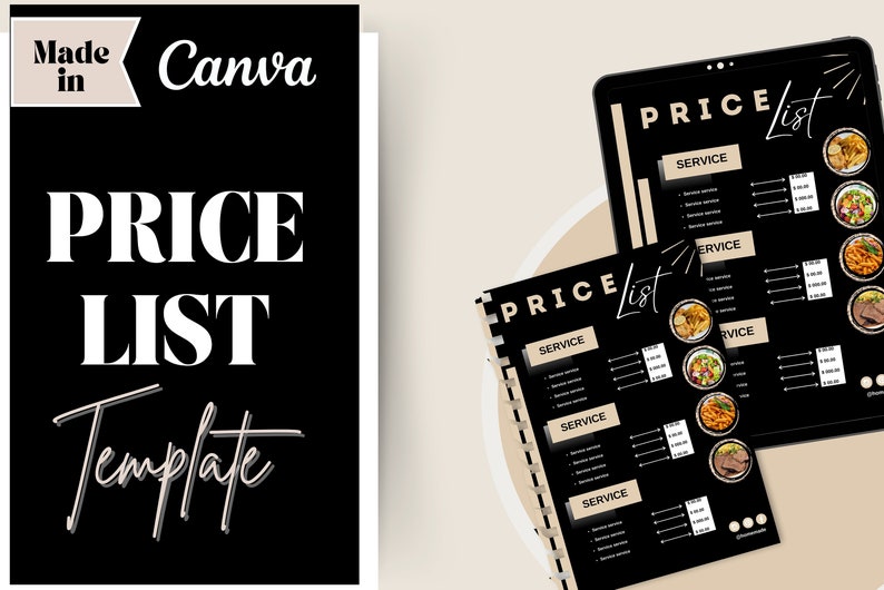 Editable Restaurant Price List Template, Menu Price List, Customizable ...