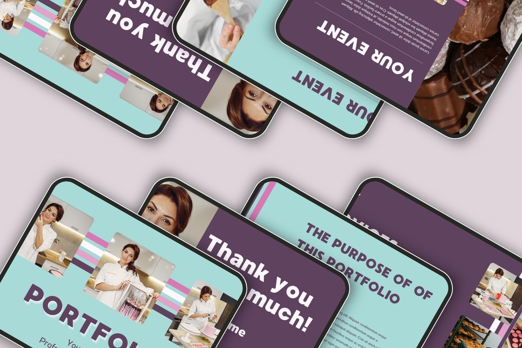 Professional Pastry Chef Portfolio Template | Portfolio Template Canva ...