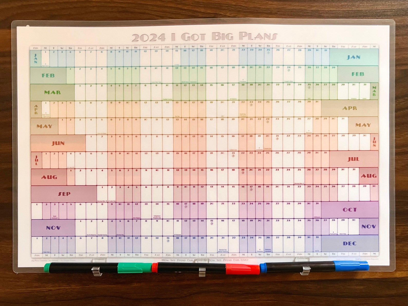 2024 Big Plans Calendar Giant Wall Planner W/ Dry Erase Markers See the ...