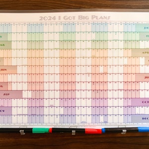 2024 Big Plans Calendar Giant Wall Planner W/ Dry Erase Markers See the ...