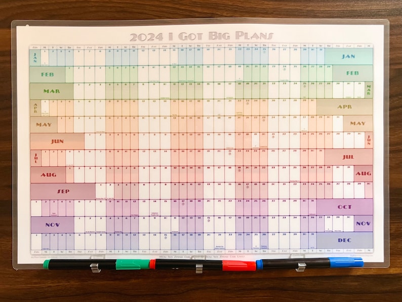 2024 Big Plans Calendar Giant Wall Planner W/ Dry Erase Markers See the ...
