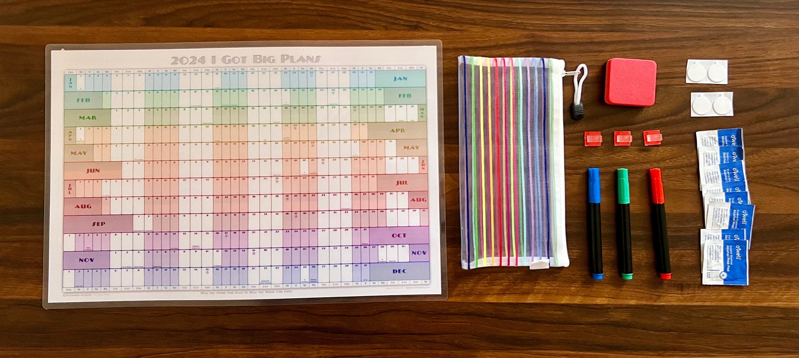 2024 Big Plans Calendar Giant Wall Planner W/ Dry Erase Markers See the ...