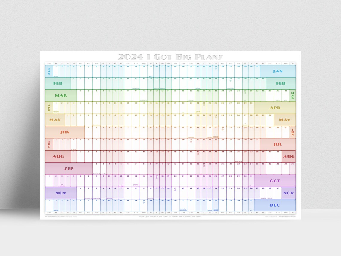 2024 Big Plans Calendar Giant Wall Planner W/ Dry Erase Markers See the ...