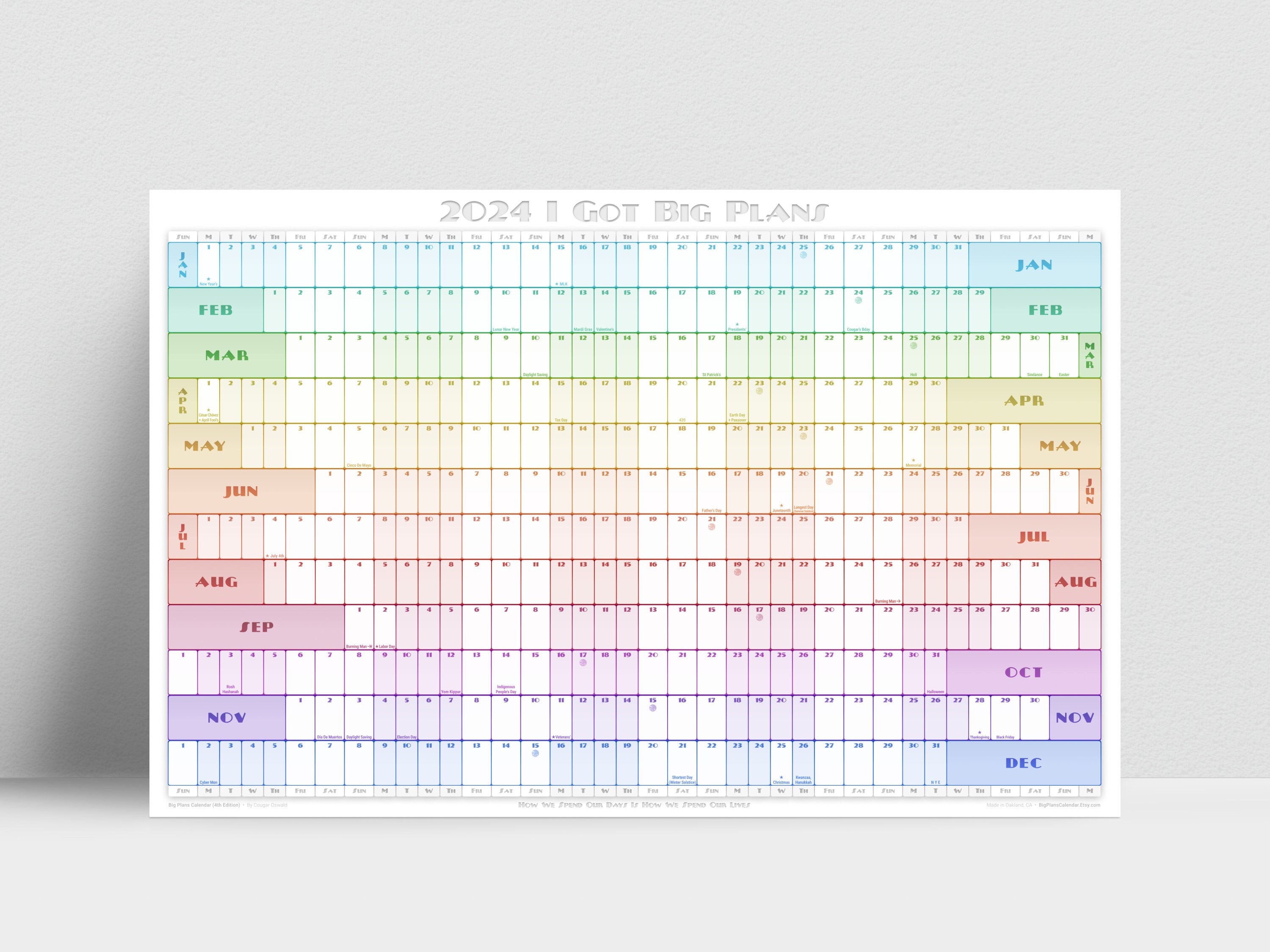 2024 Big Plans Calendar Giant Wall Planner W/ Dry Erase Markers See the ...