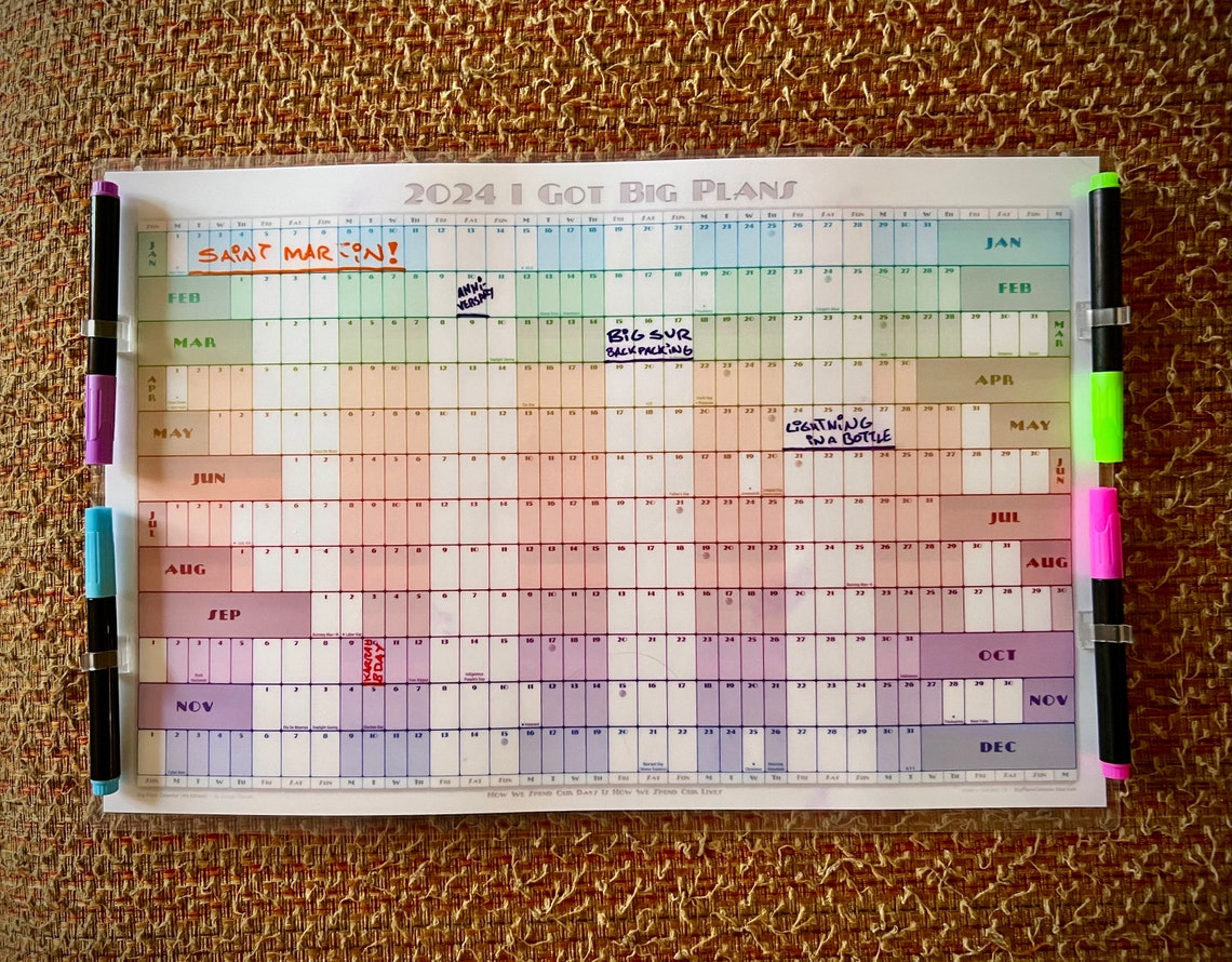 2024 Big Plans Calendar Giant Wall Planner W/ Dry Erase Markers See the ...