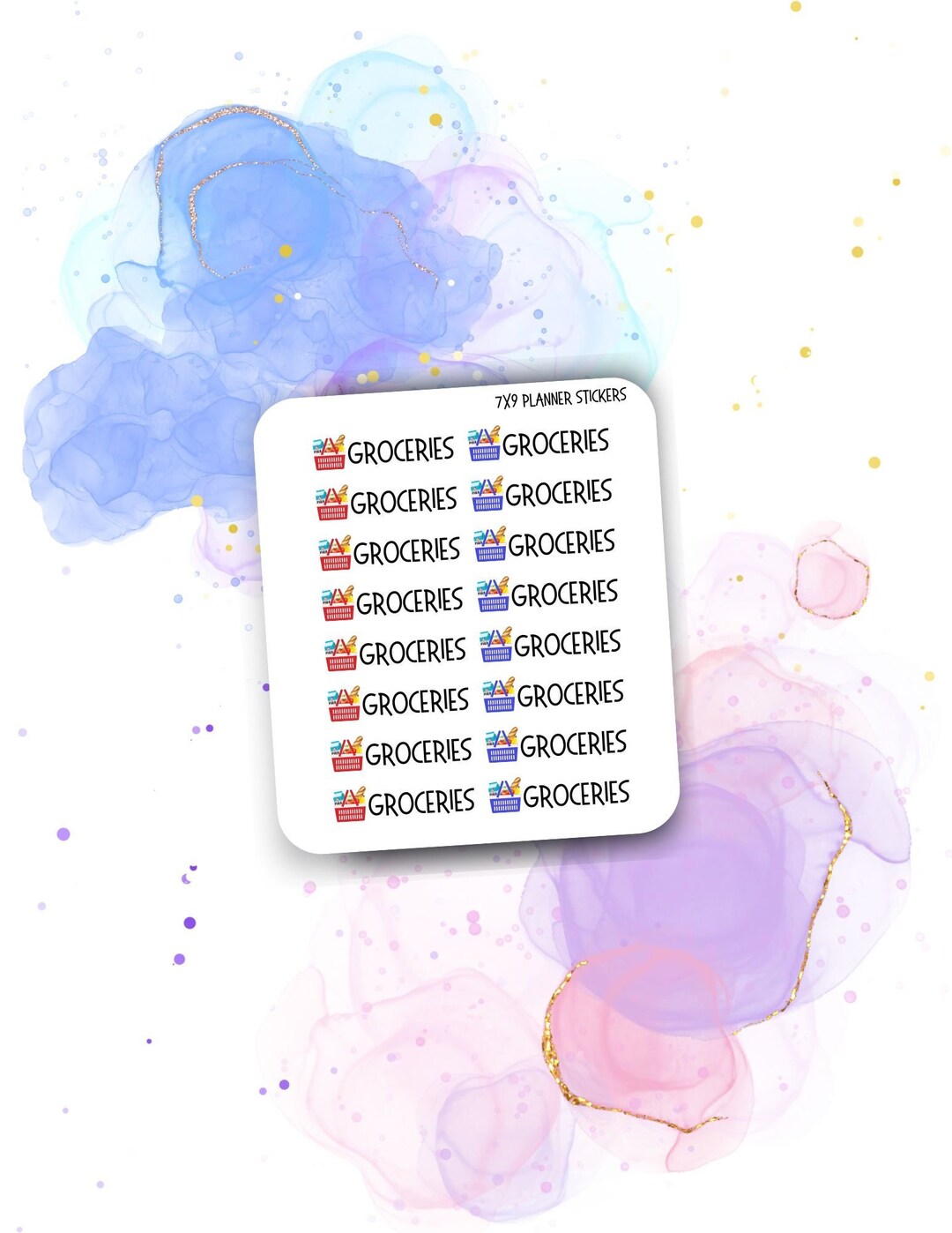 Groceries Sticker Sheet - Etsy