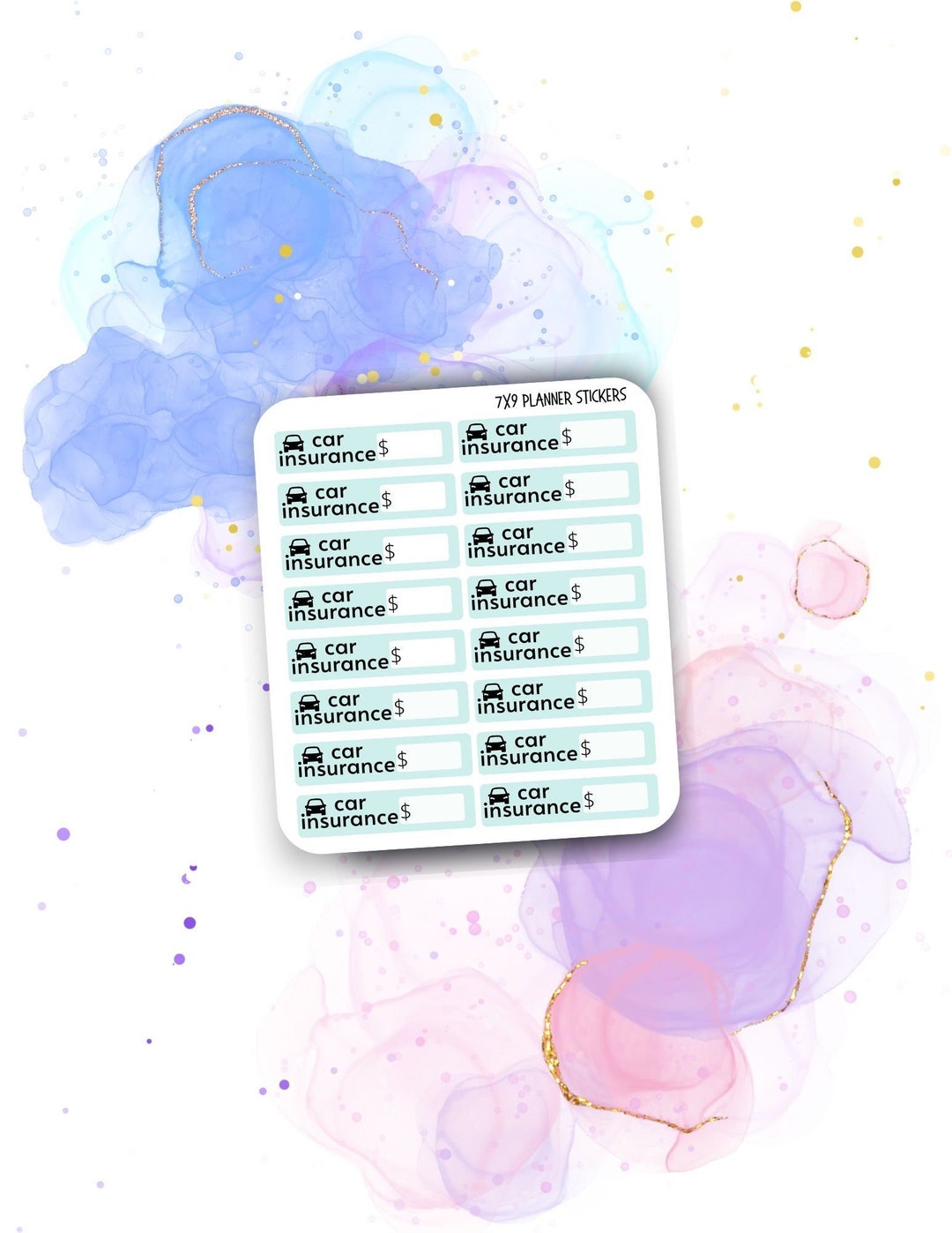 Car Insurance Sticker Sheet - Etsy