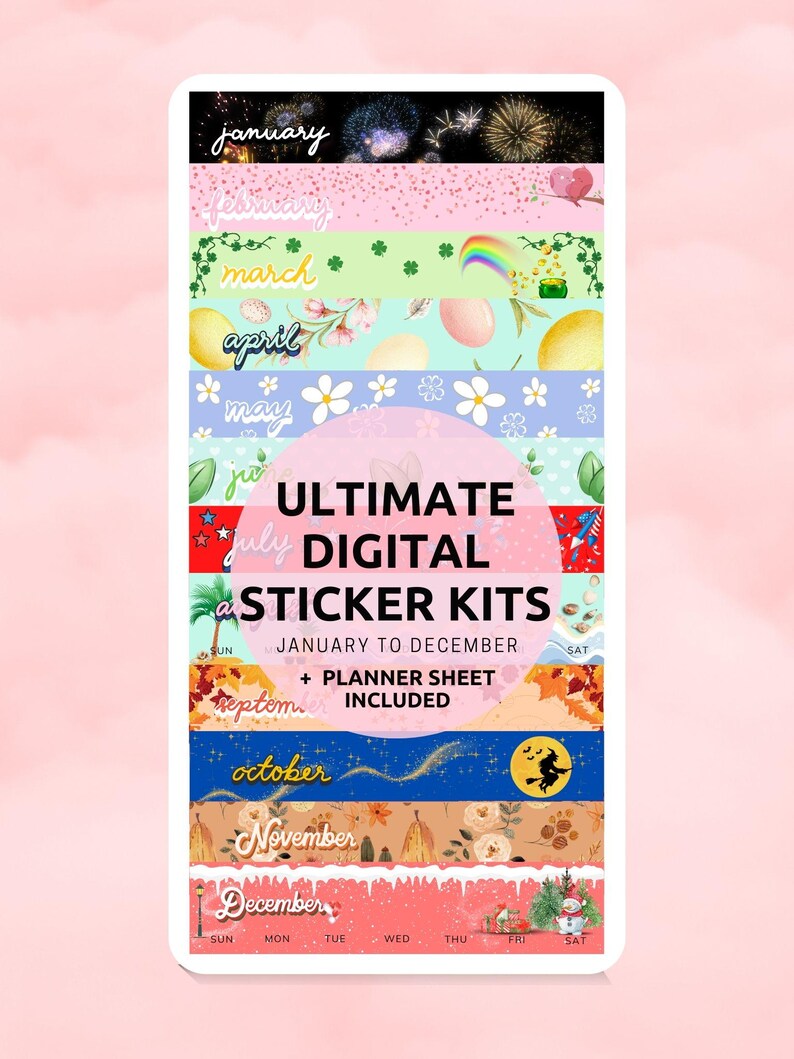 Ultimate Digital Sticker Kits Planner Sheet - Etsy