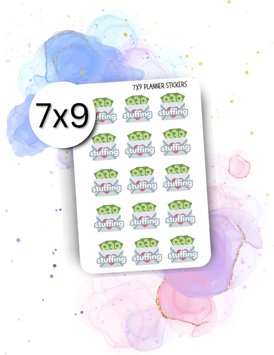 Cash Stuffing Sticker Sheet - Etsy