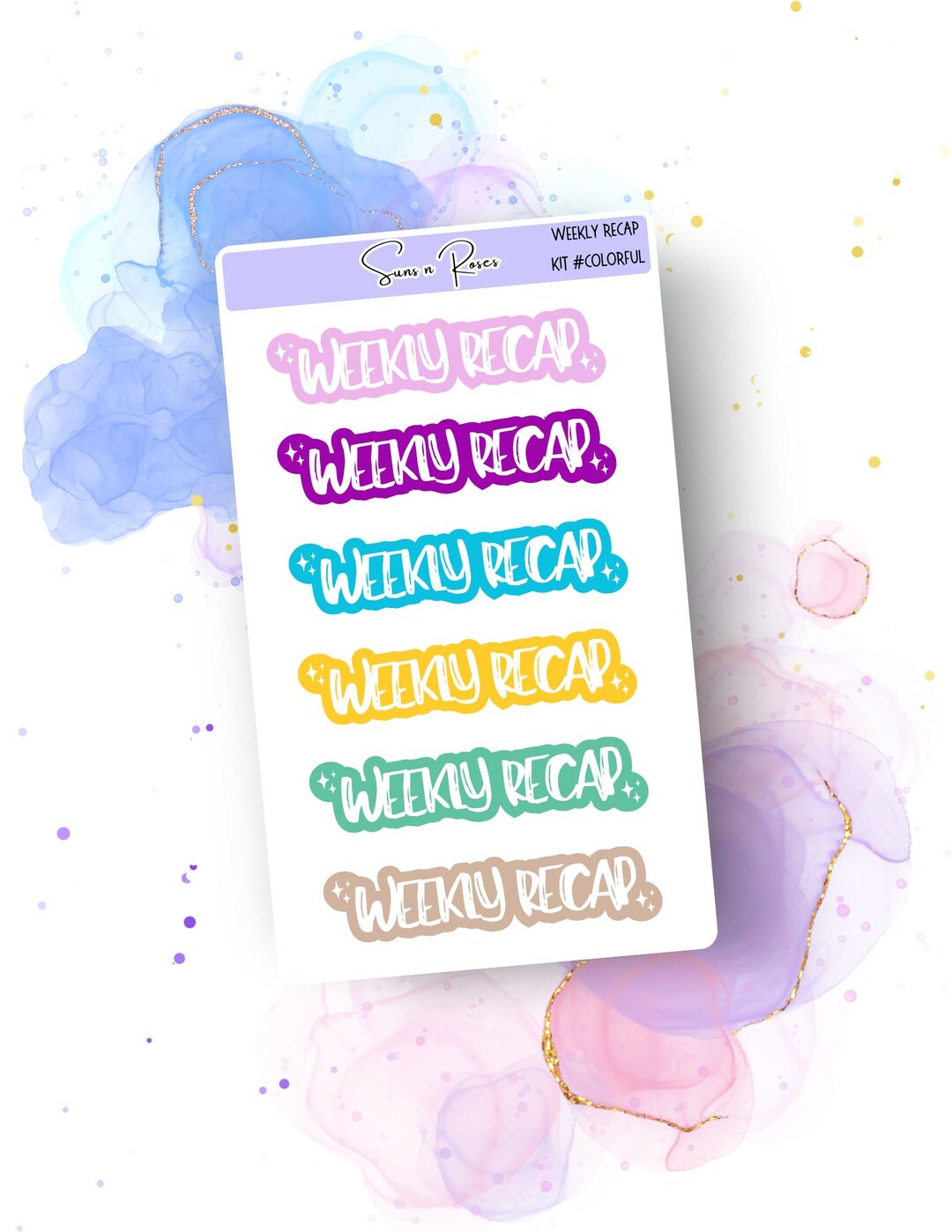 Weekly Recap Colorful - Etsy