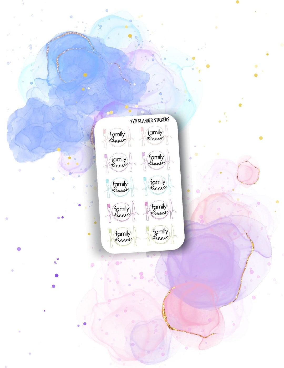 Family Dinner Sticker Sheet - Etsy