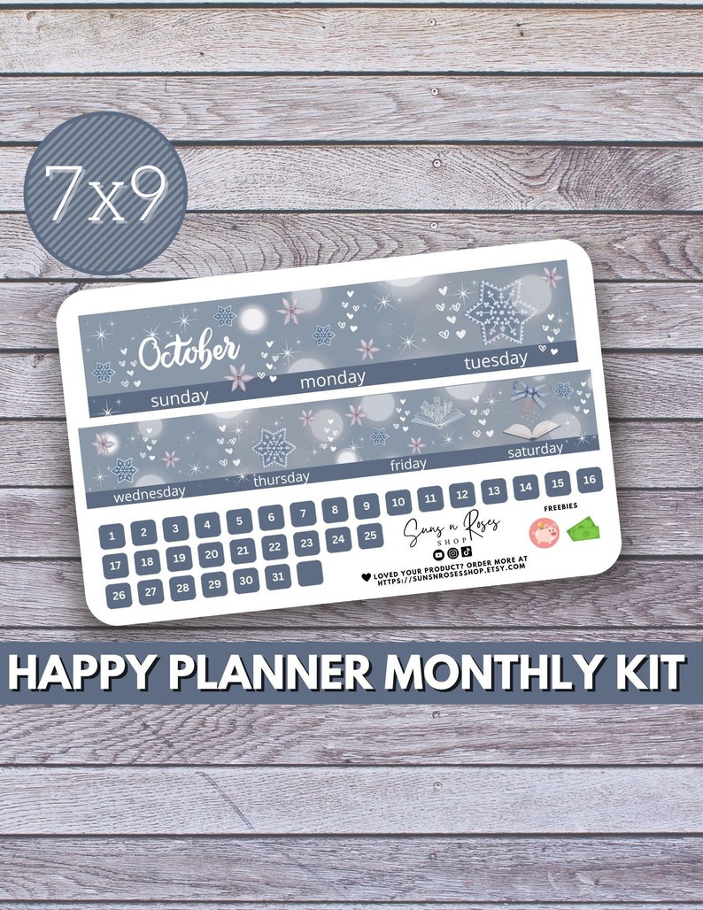 October Happy Planner Monthly Layout Sticker Kit Classic 7x9 Planner ...