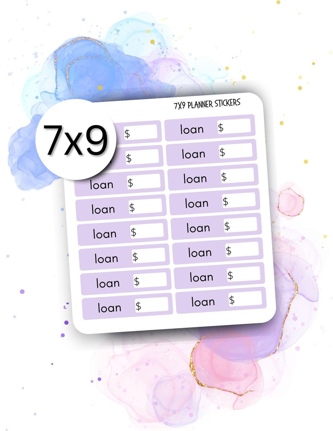 Loan Sticker Sheet 7x9 Planner Stickers - Etsy