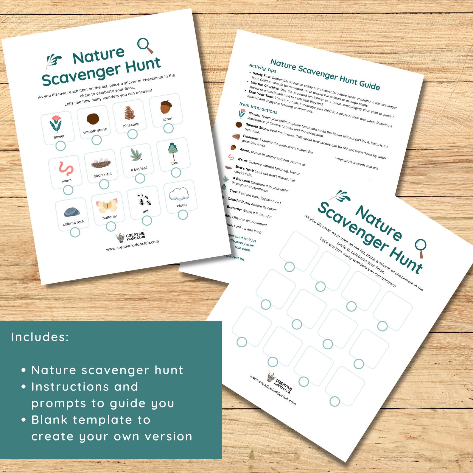 Kids' Outdoor Nature Scavenger Hunt - Educational Exploration Game ...