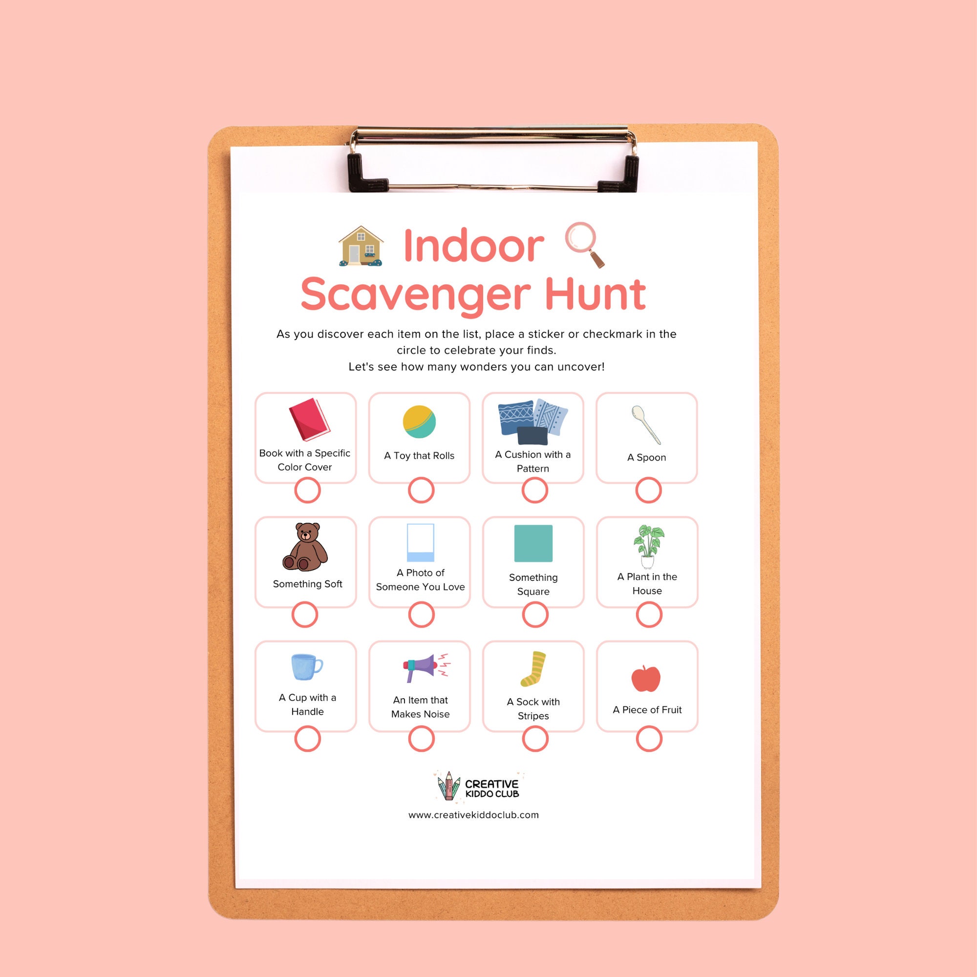 Indoor Scavenger Hunt Adventure Family Fun Printable Game for Kids ...