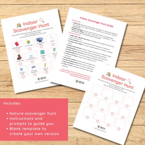 Indoor Scavenger Hunt Adventure Family Fun Printable Game for Kids ...