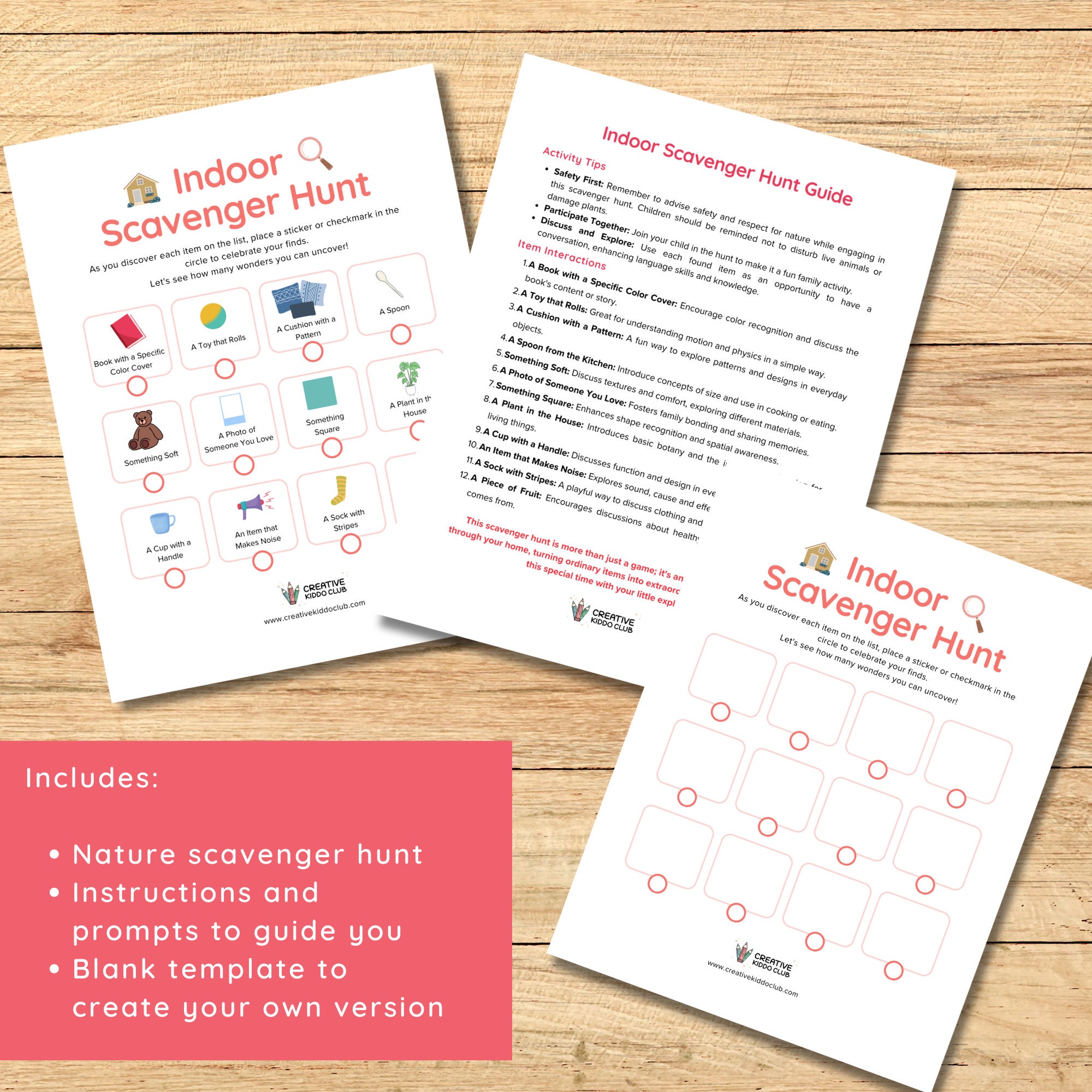 Indoor Scavenger Hunt Adventure Family Fun Printable Game for Kids ...