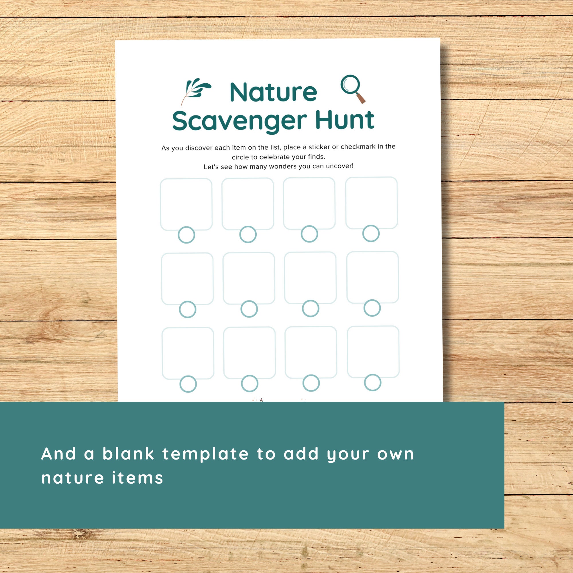 Kids' Outdoor Nature Scavenger Hunt Educational Exploration Game ...