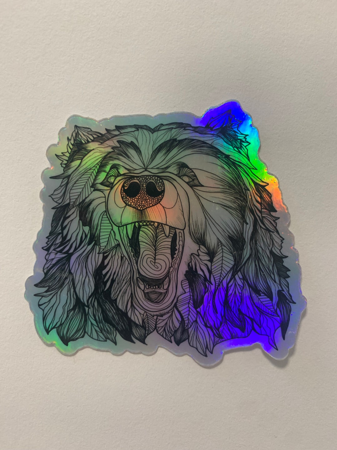Holographic Bear Sticker - Etsy