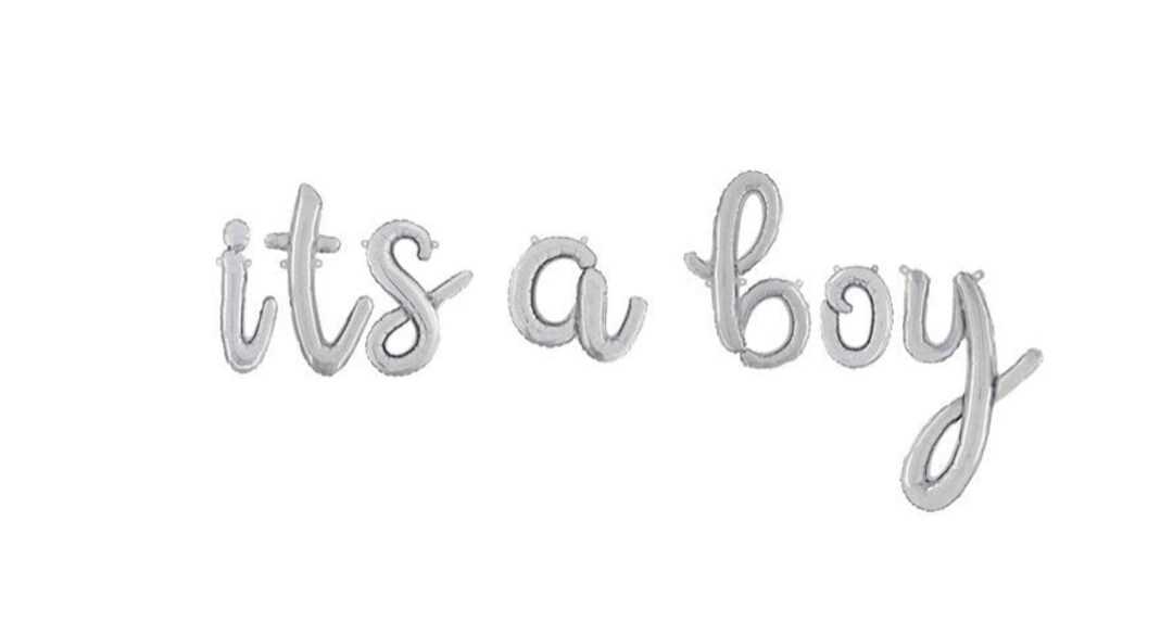 16 Script its a Boy Cursive Balloon Foil Letters Party Balloons Parties ...