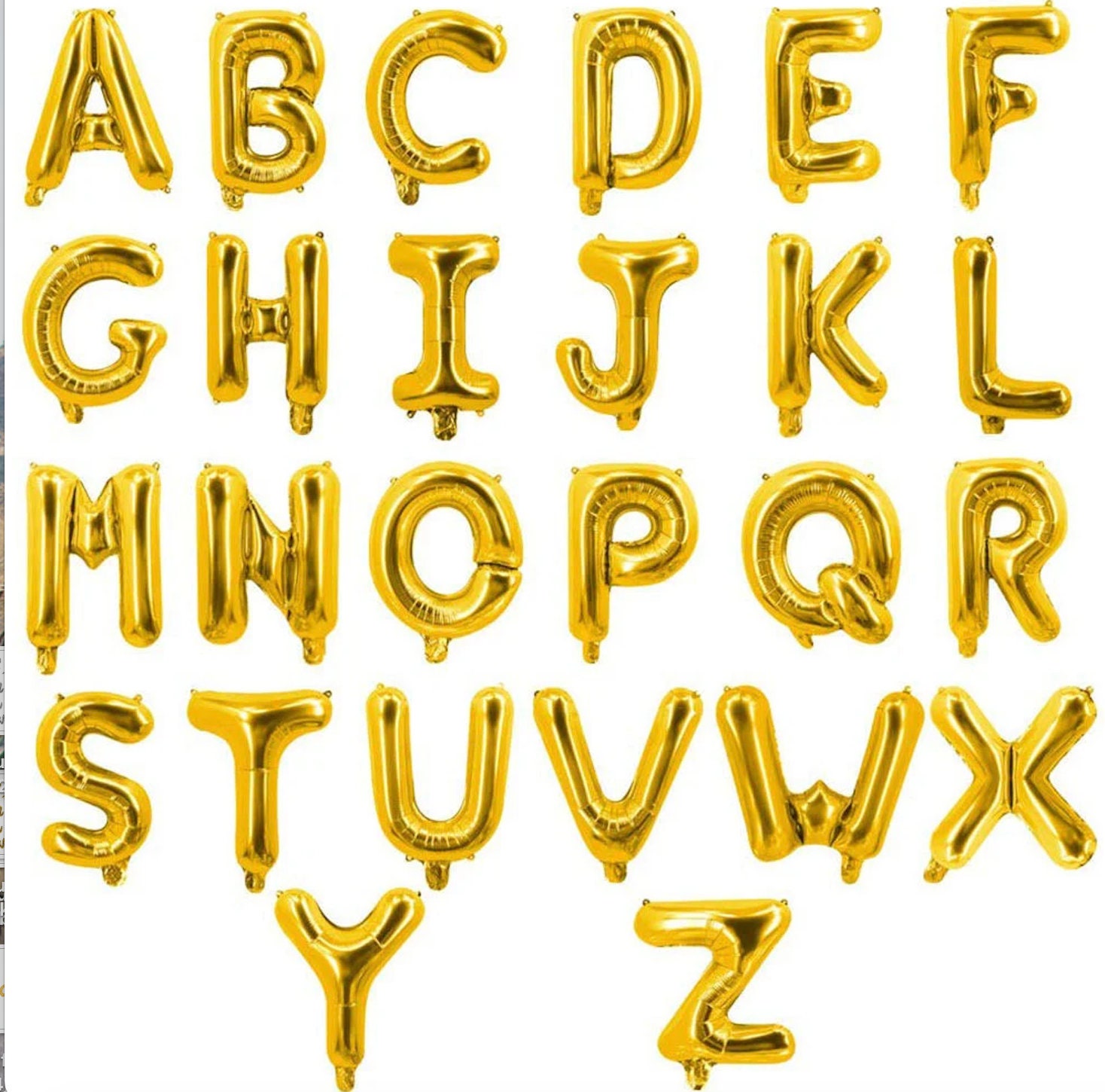 16 Capital Gold Foil Letters Numbers Symbols Balloons Parties Party ...