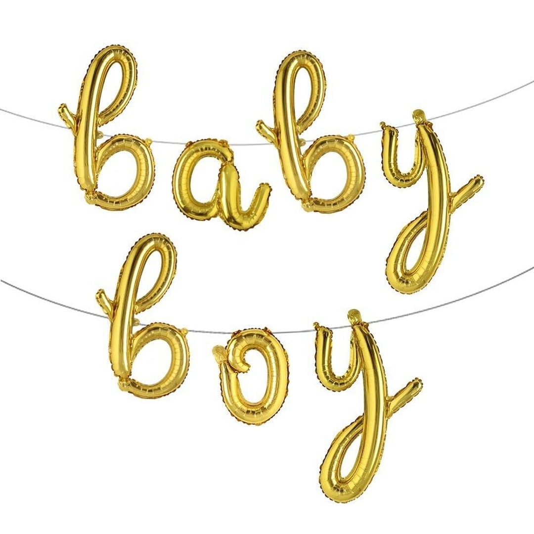 16 Script baby Boy Cursive Balloon Foil Letters Party Balloons Parties ...