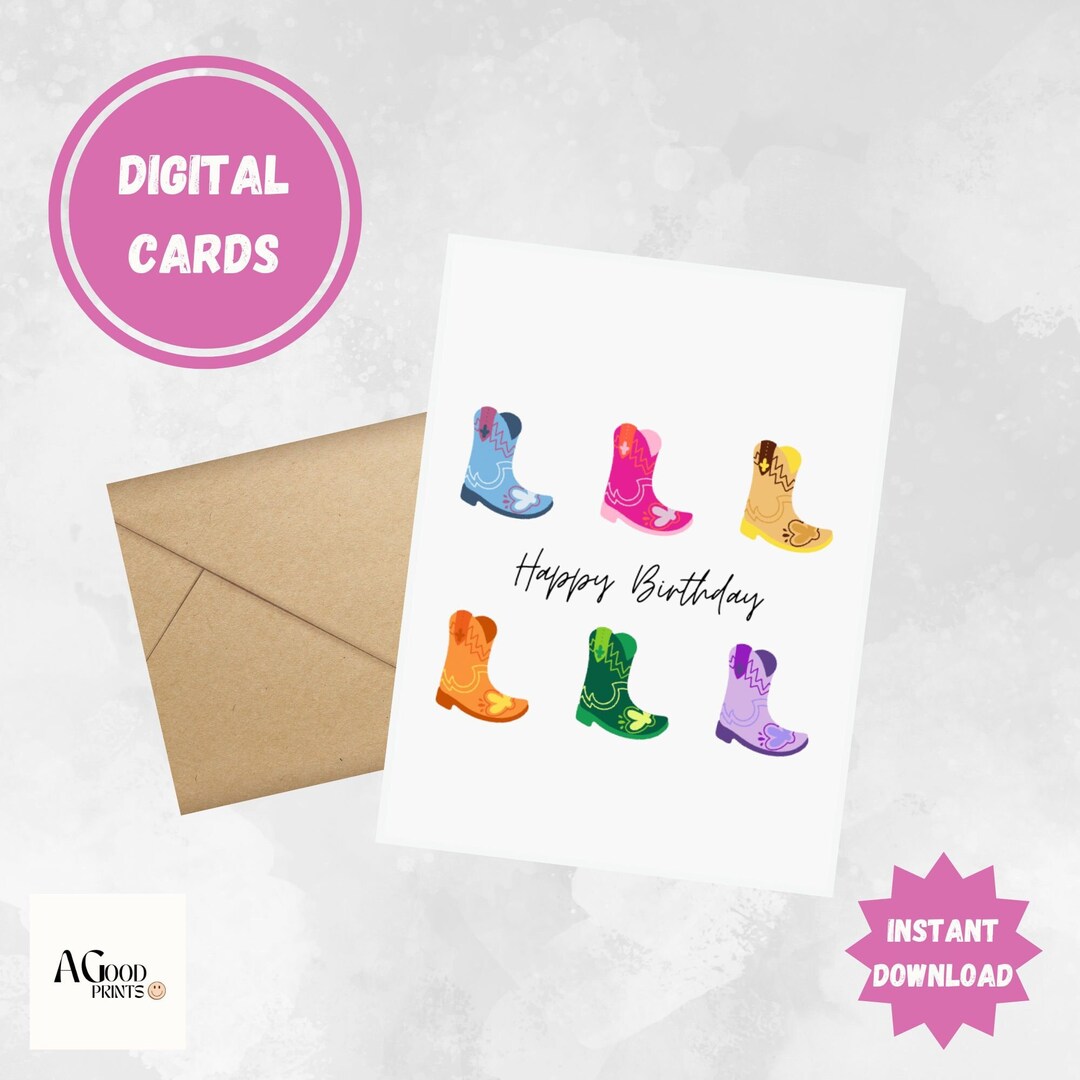 Happy Birthday Card | Digital Download | Digital Card | Printable - Etsy
