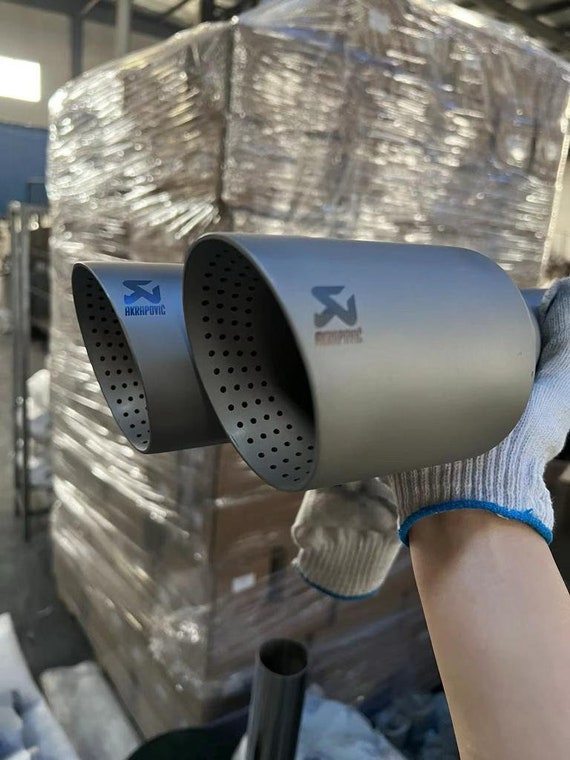 Akrapovic Twin Double Matte Grey Exhaust Tip VW Golf 8 R side Right Performance Pure Akrapovic Twin Silver Tip Akrapovic Tip Gti Etsy