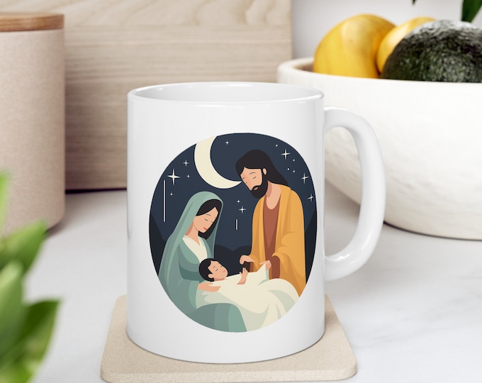 The Holy Family Mug Religious Mug Religious Home Decor Michelangelo ...