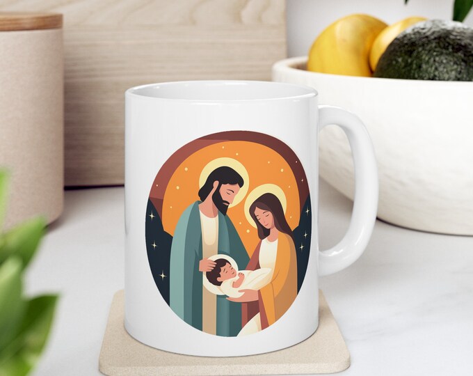The Holy Family Mug Religious Mug Religious Home Decor Michelangelo ...