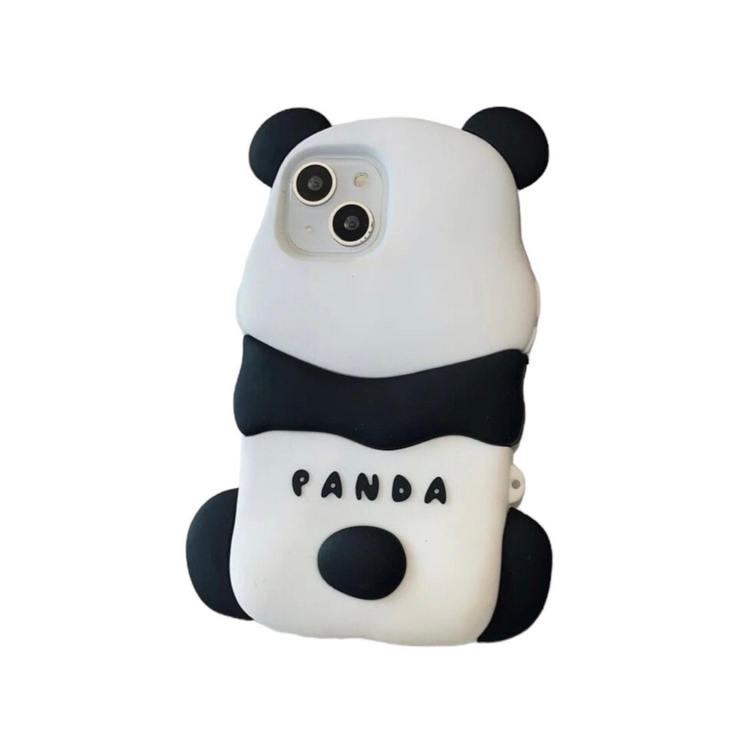 3D Cute Cartoon Panda Soft Silicone Phone Case for iPhone 11 12 13 14 ...