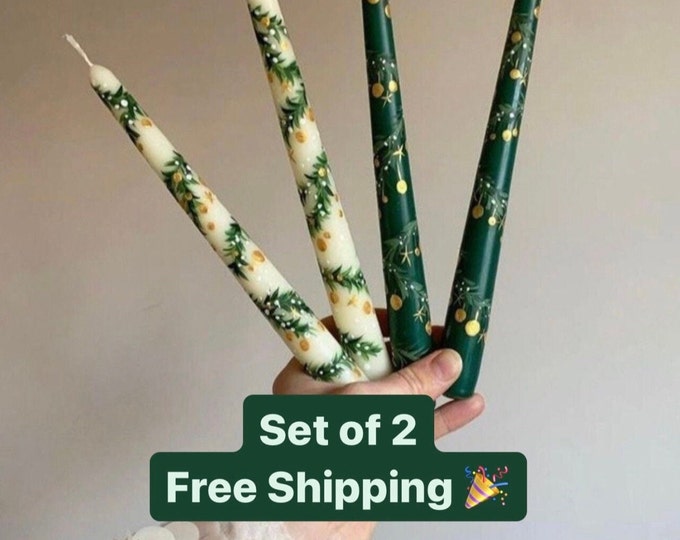 Santa Taper Candles - Etsy