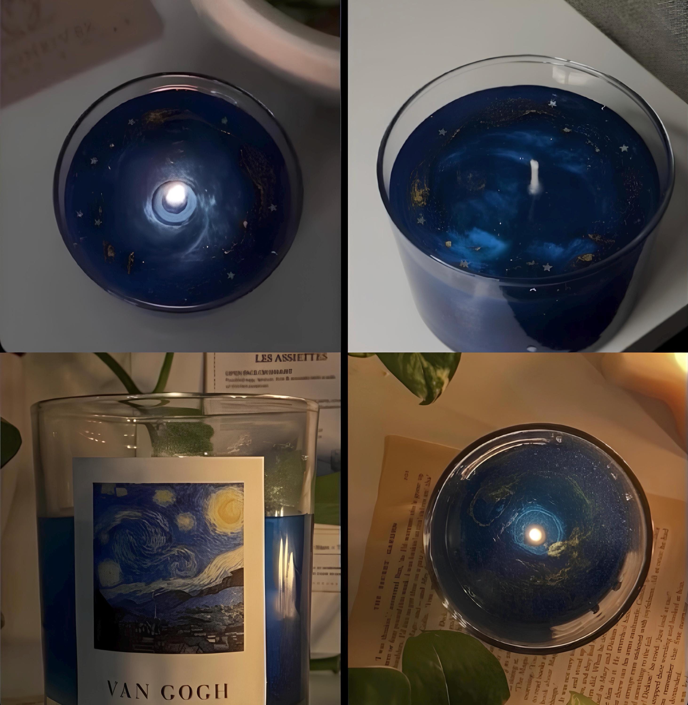 Starry Night Candle: Van Gogh Inspired Interstellar Glitter Gel - Etsy