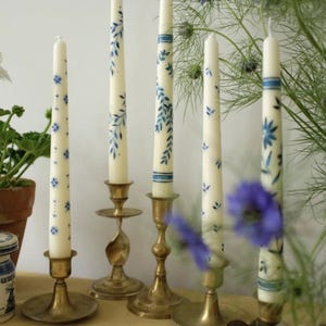 Tile Patterned Taper Candles - Handmade Unity Set of 2 - Etsy