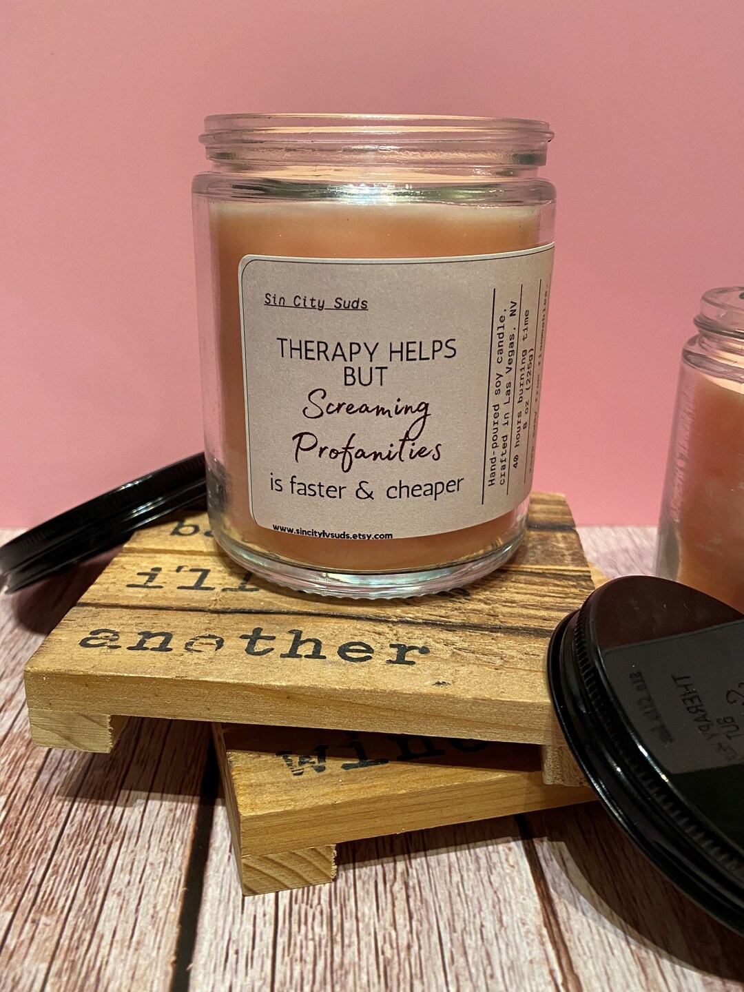 Therapy Helps Humor Candle, Screaming is Therapy, Cussing, Profanities ...