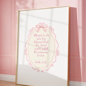Christian Pink Scripture Wall Art Girly Modern Christian Bible Verses ...