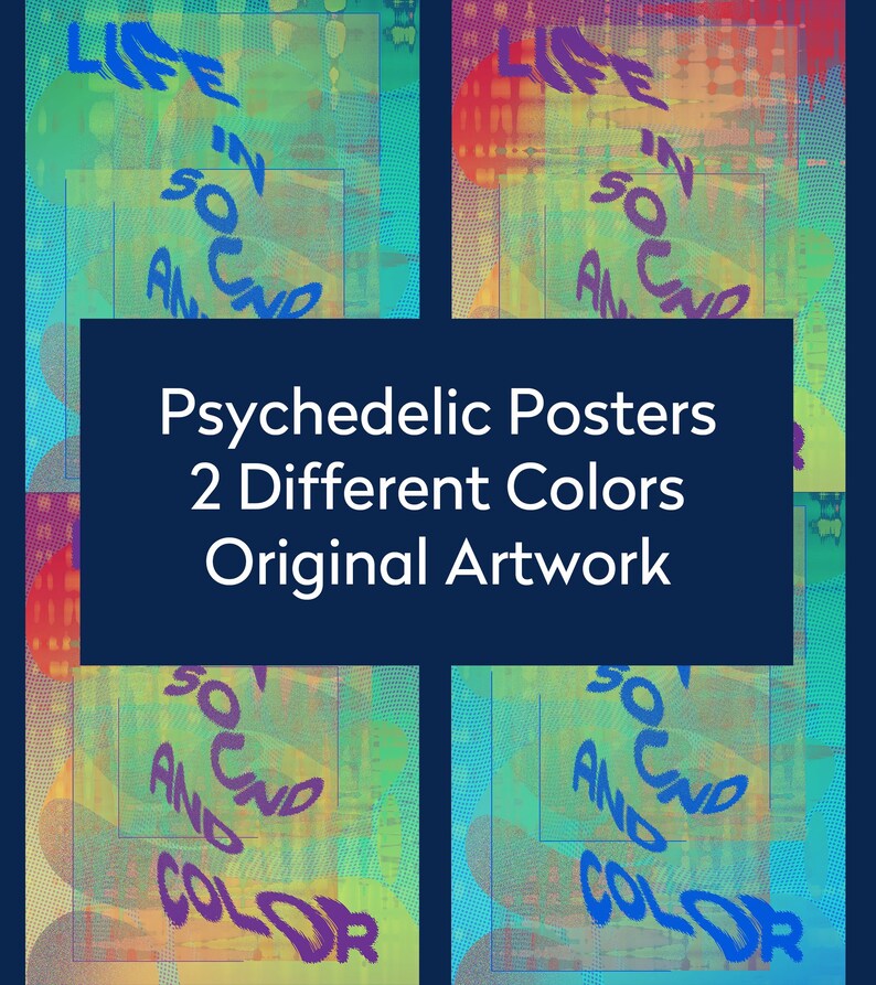 Life in Sound and Color - Psychedelic Poster Wall Art - Two Different ...