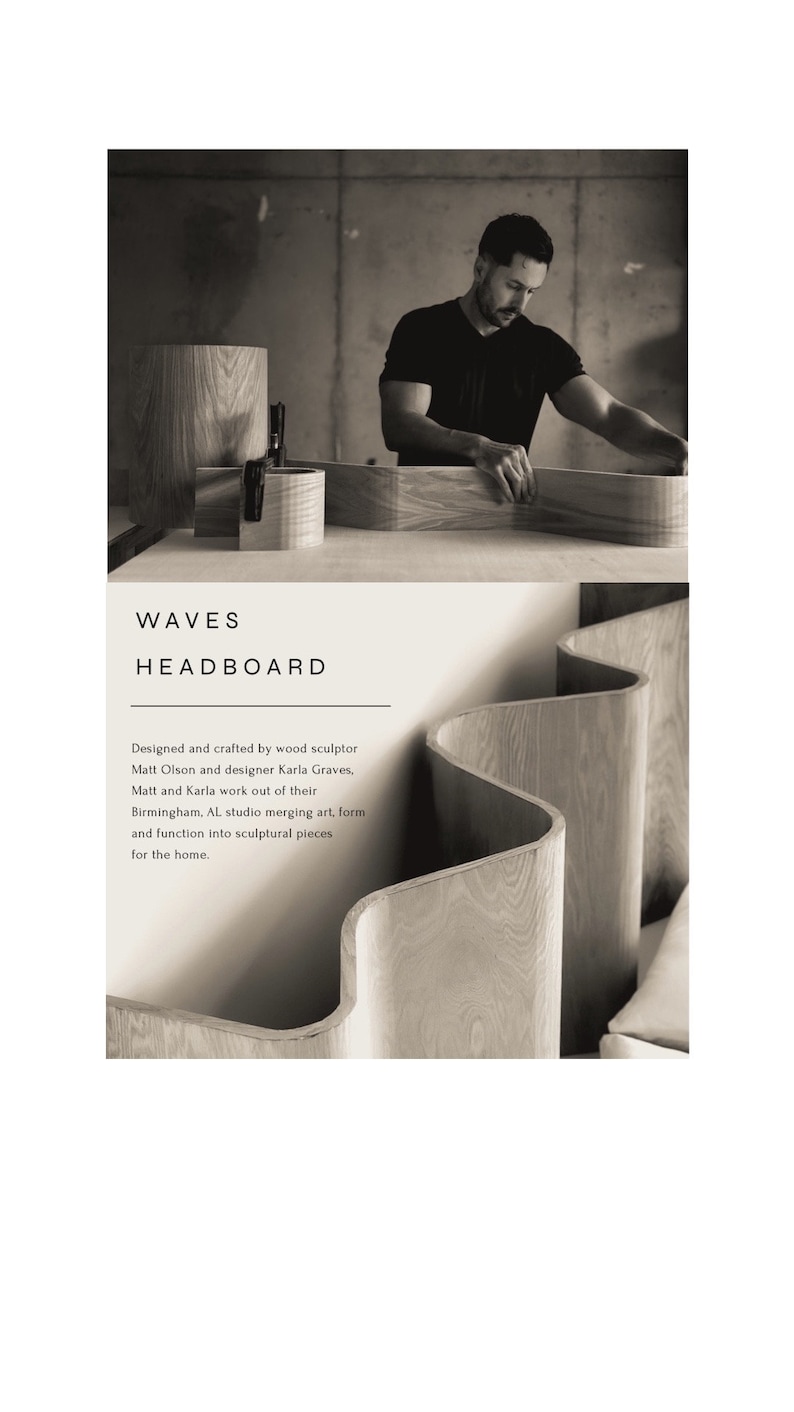 Waves Headboard- Queen (large Waves) - Etsy